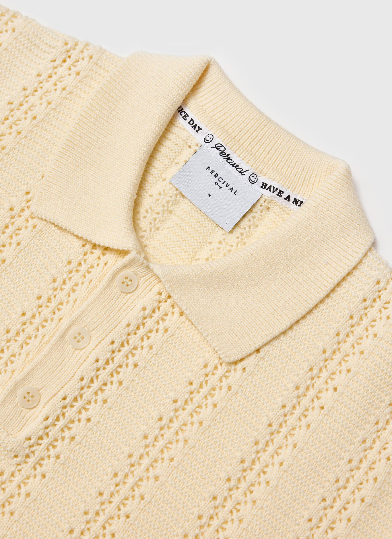 Men's Addendum Knitted Shirt | Cotton | Ecru Cream | Percival Menswear