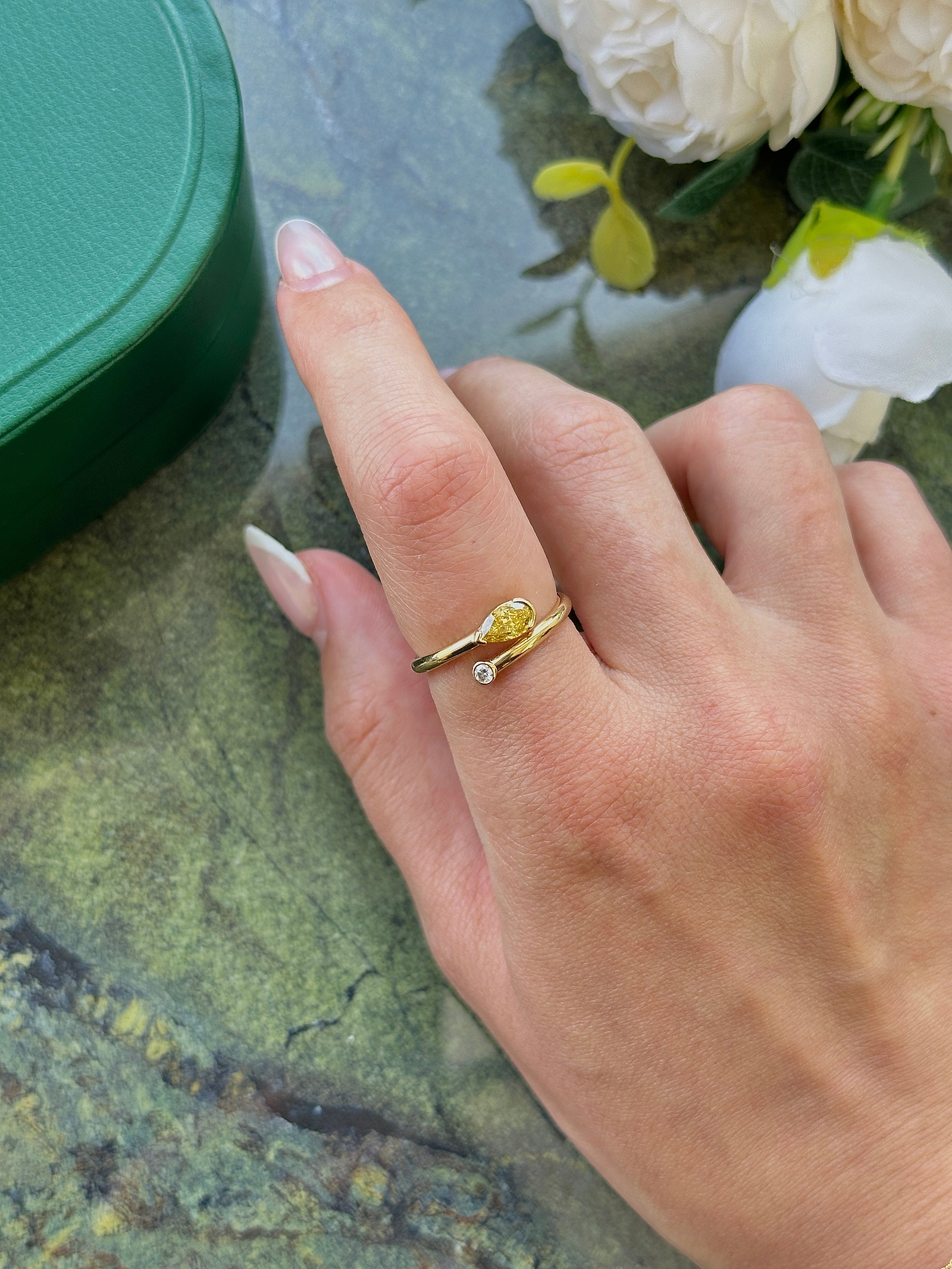 2-Toned Statement Diamond Wrap Ring