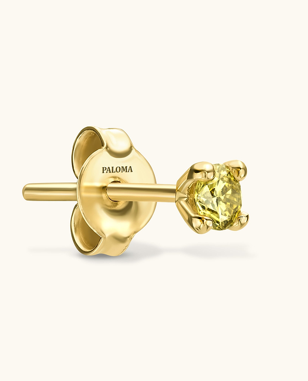 Yellow Diamond Solitaire Studs