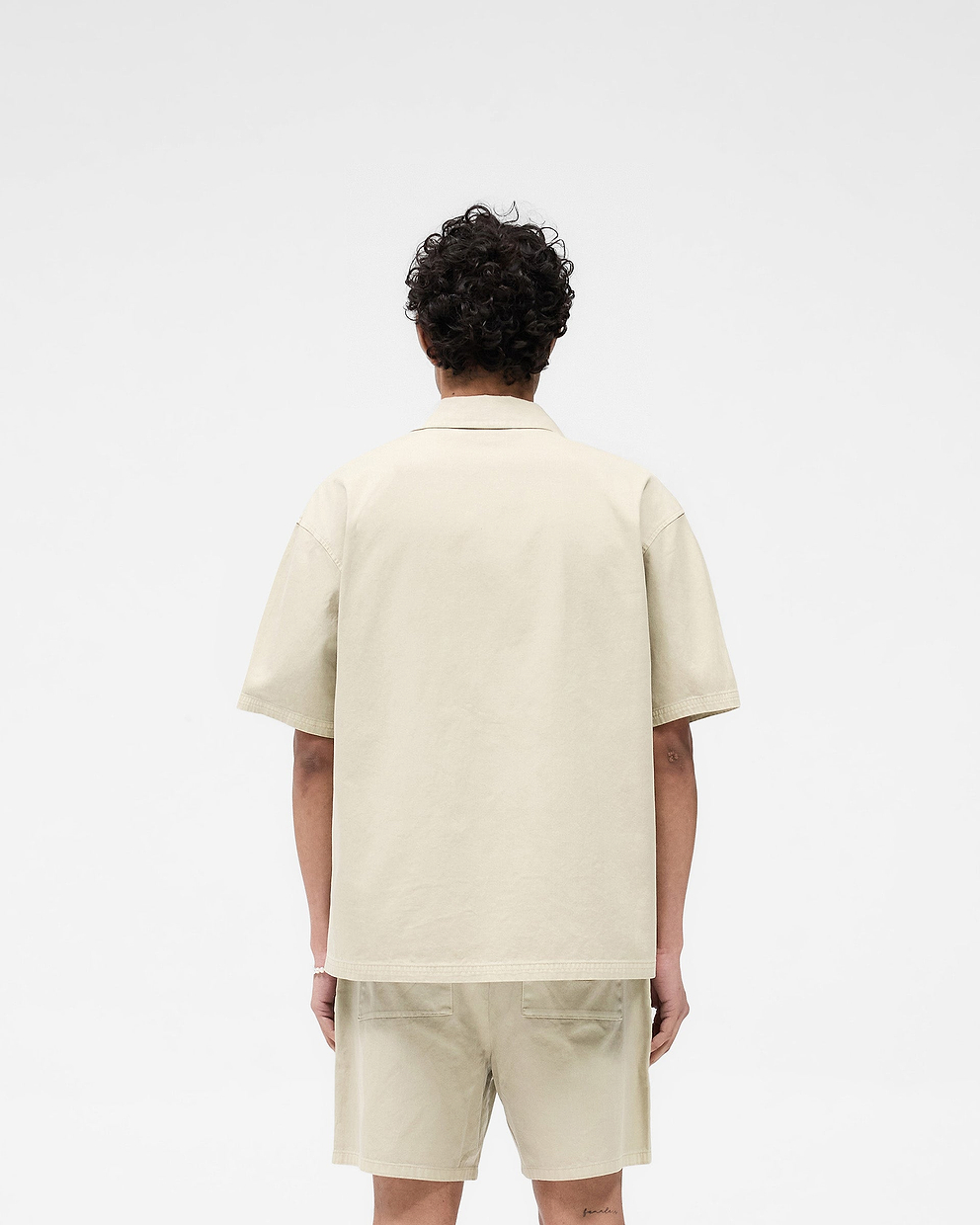 Short Sleeve Cotton Overshirt - Beige | REPRESENT