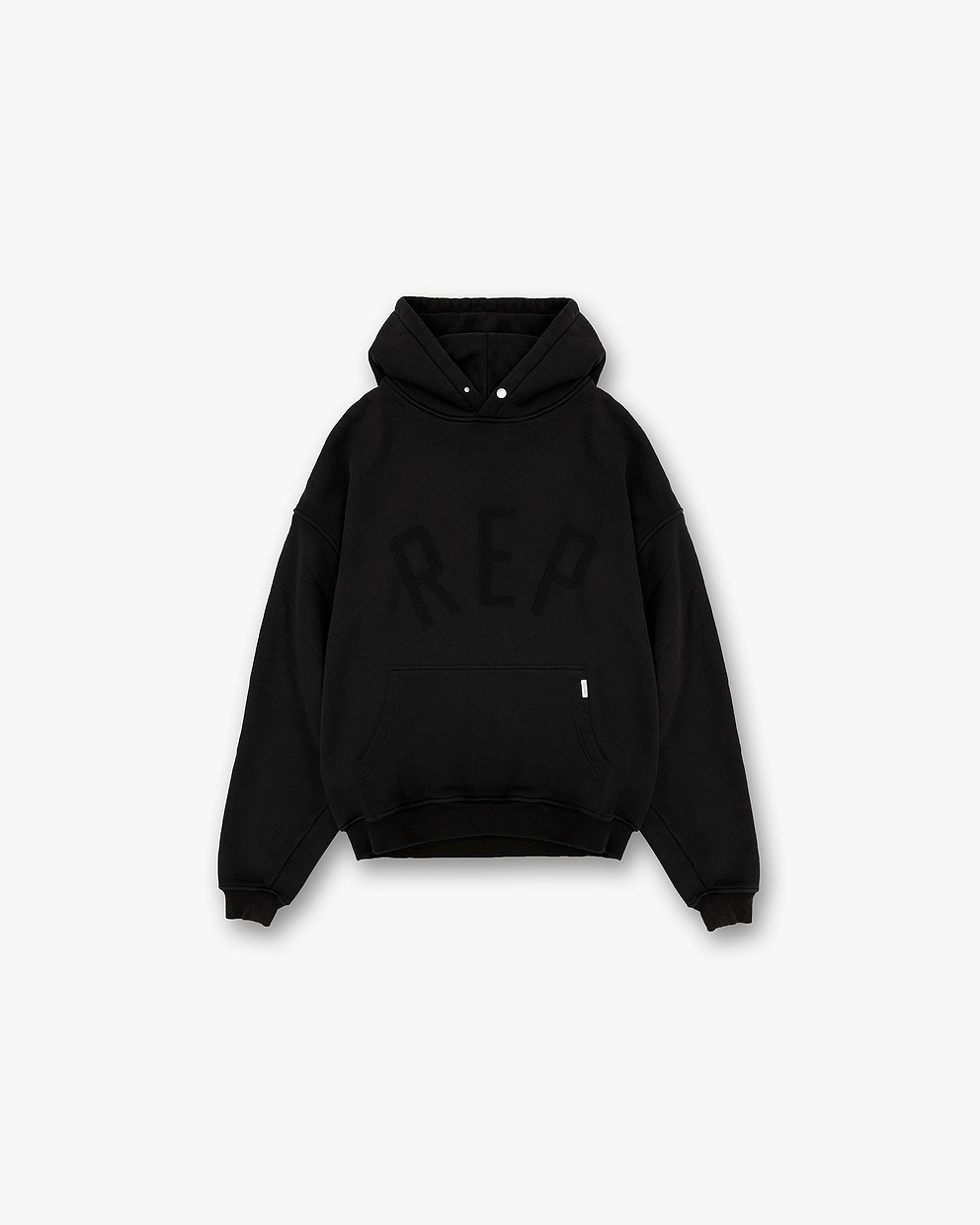 Rep Applique Hoodie - Off Black | REPRESENT