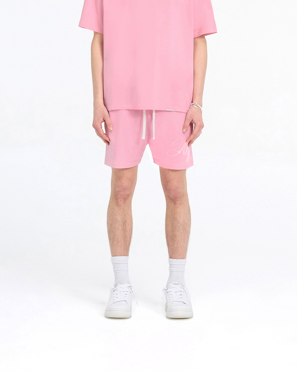 Represent Owners Club Script Mesh Shorts | Pink | REPRESENT
