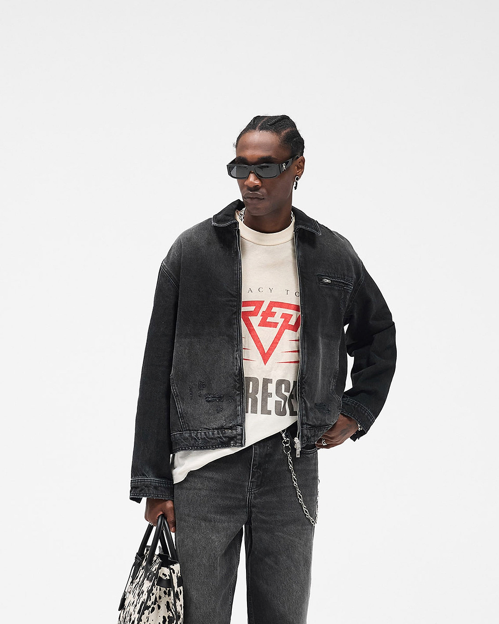 Collared Jacket Aged Black | Denim Jackets | REPRESENT