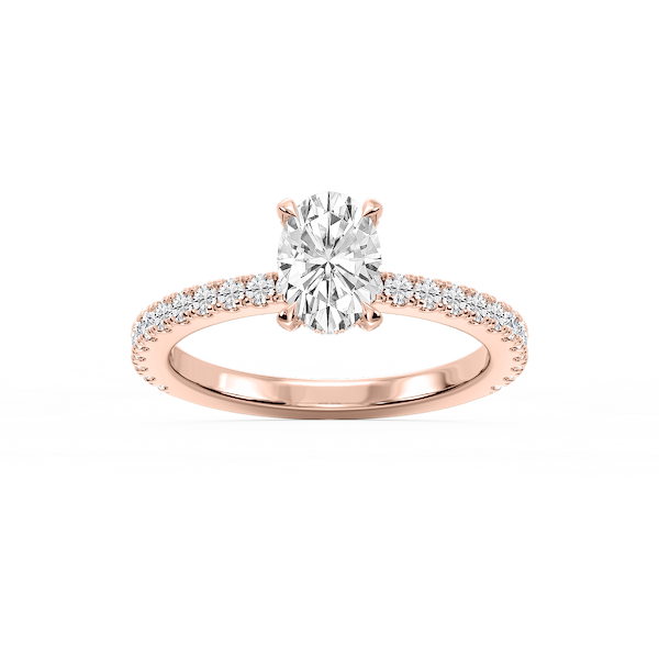 Presley Oval Lab Grown Diamond Claw Prong Hidden Halo Engagement Ring ...