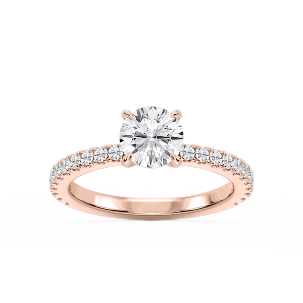 Presley Round Lab Grown Diamond Claw Prong Hidden Halo Engagement Ring ...