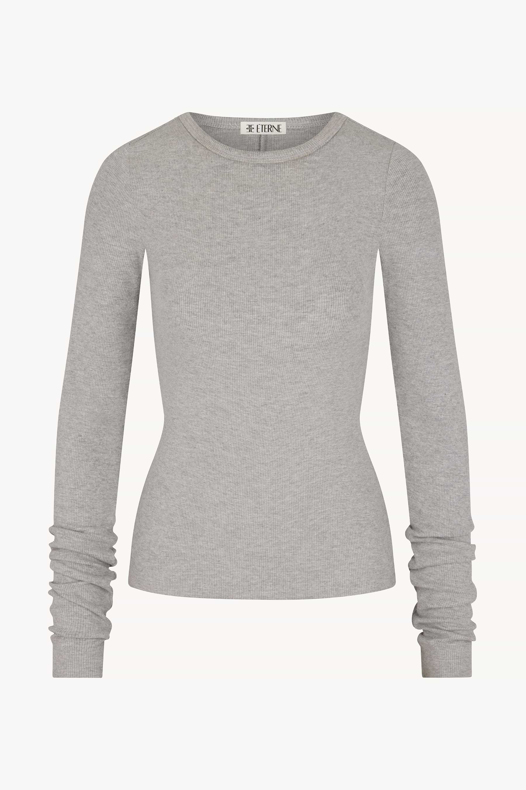 Long Sleeve Fitted Top | Butter Rib | Heather Grey