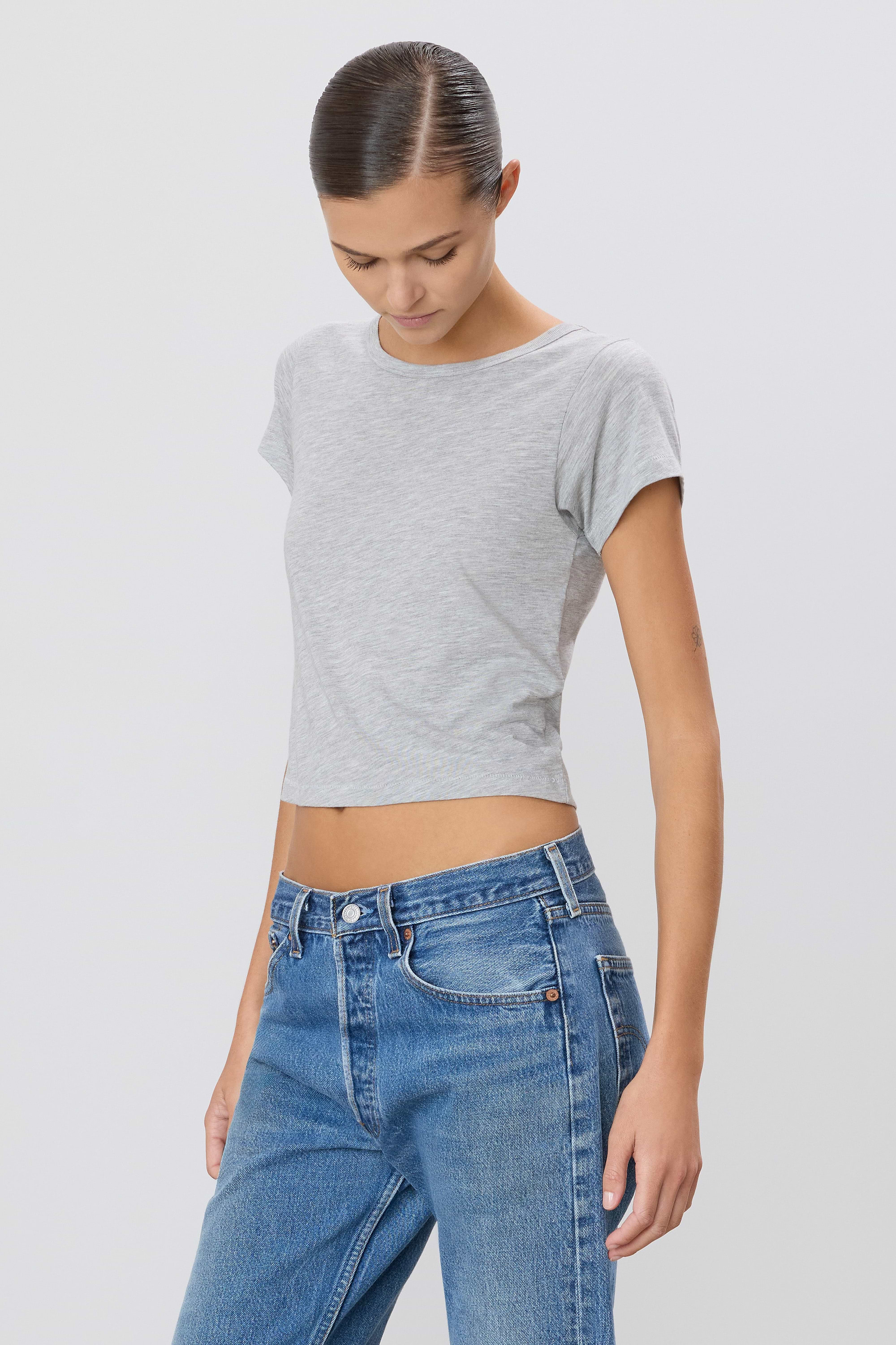 Short Sleeve Baby Tee | Cotton Modal | Heather Grey