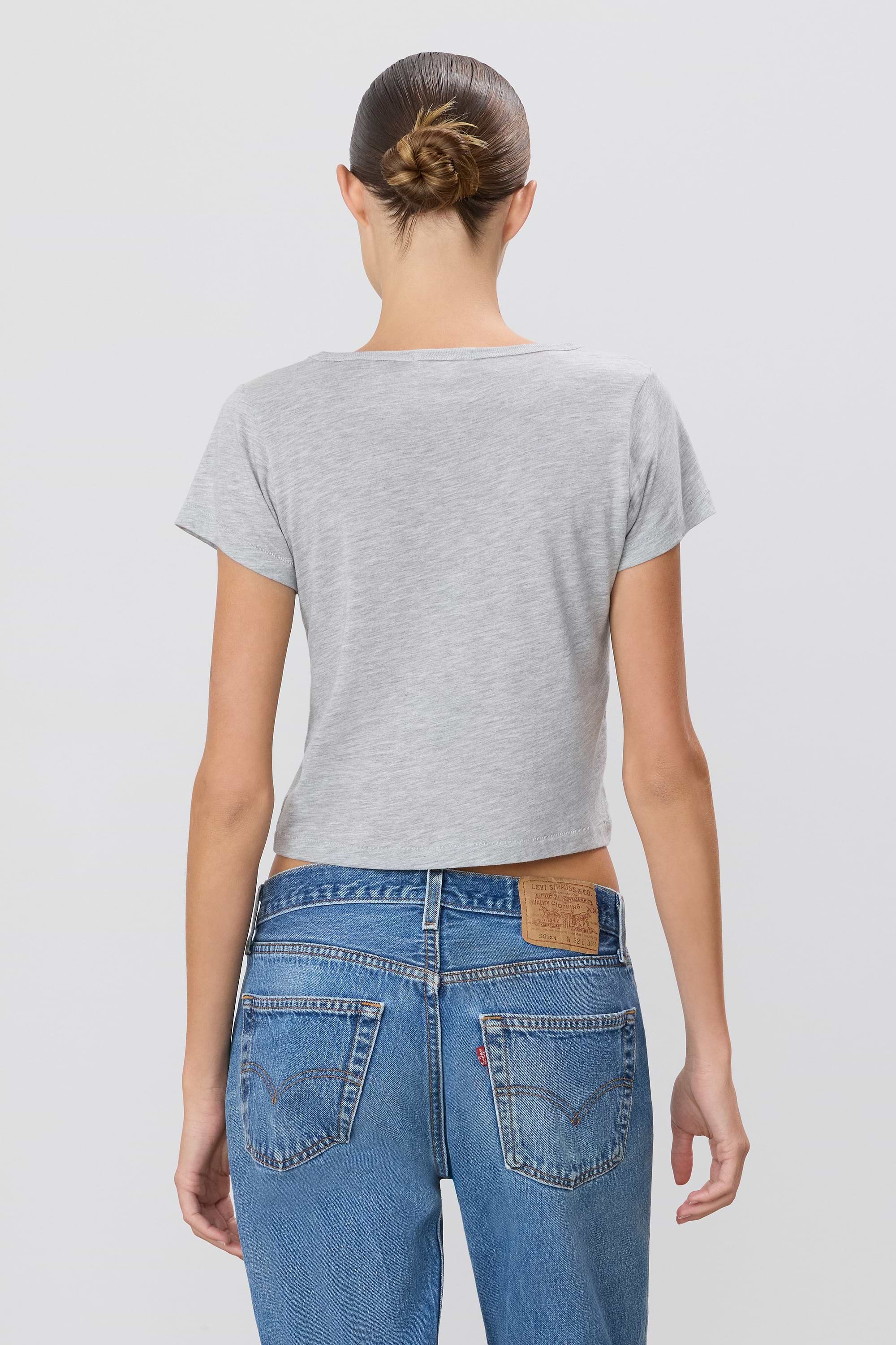Short Sleeve Baby Tee | Cotton Modal | Heather Grey