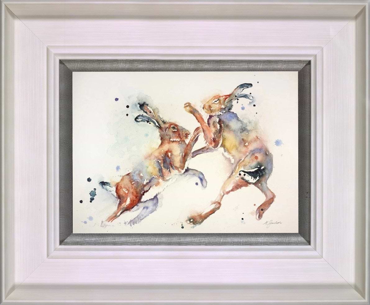 Spring Loaded- Boxing Hares | Amanda Gordon – Clarendon Fine Art