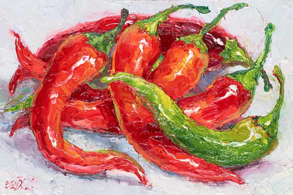 Red And Green Chillies | Lana Okiro - Clarendon Fine Art