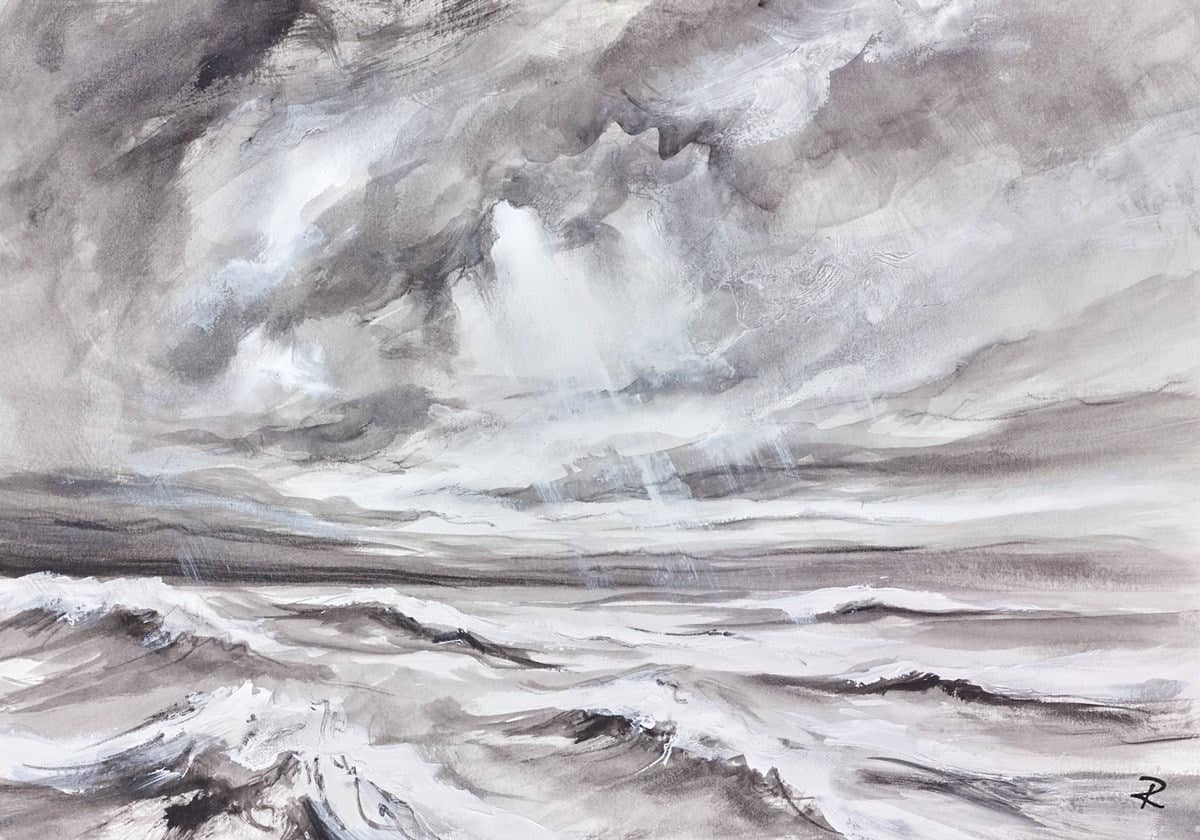 Storm At Sea (Study) | Chris and Steve Rocks - Clarendon Fine Art