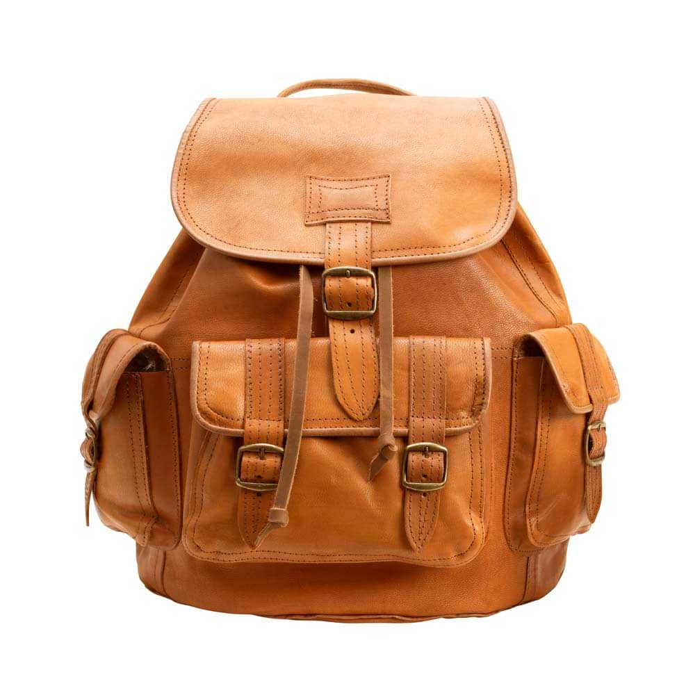 smooth leather backpack