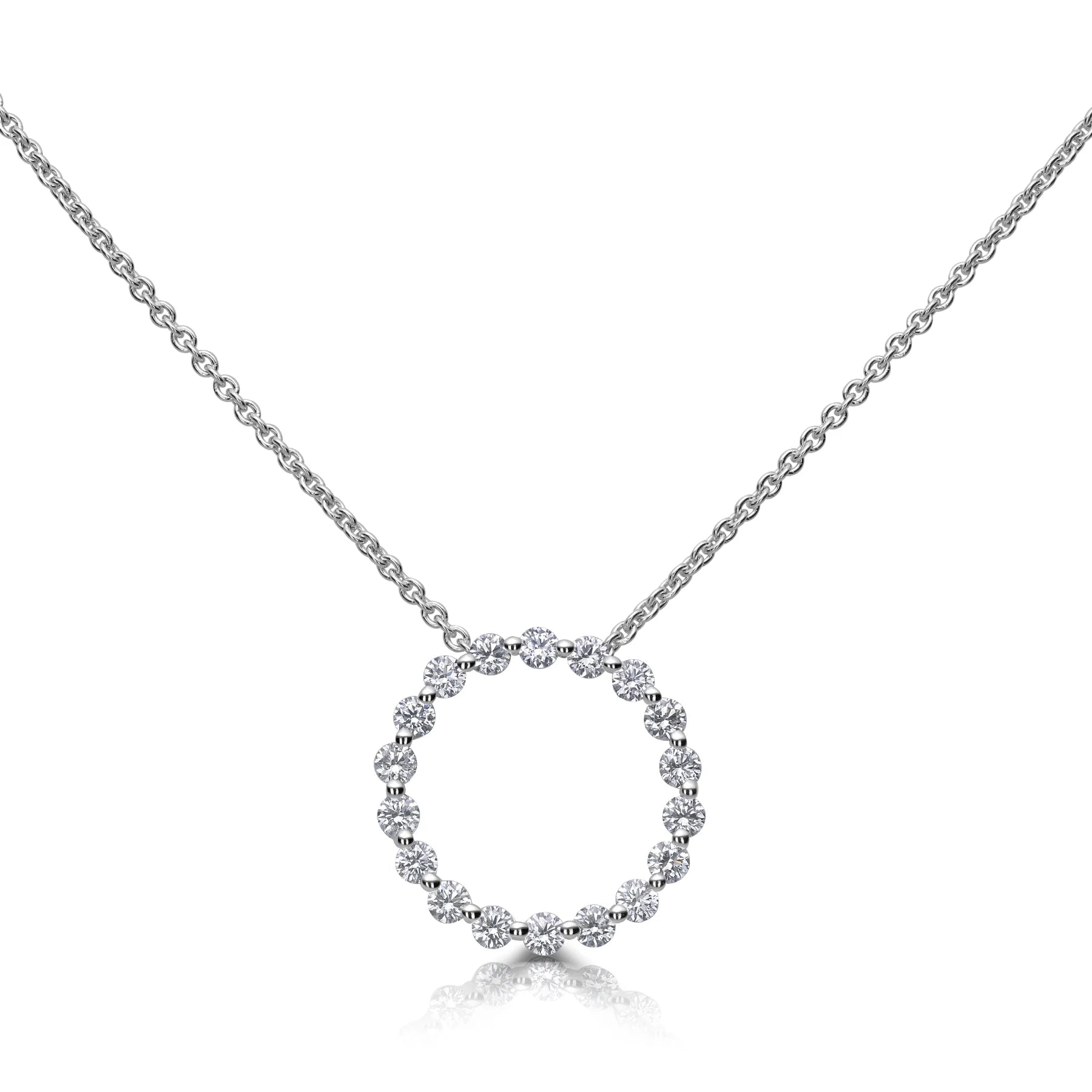 Toria - Diamond Circle Pendant Necklace | Paul Bram
