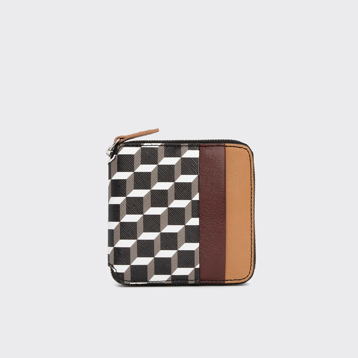 HONORE wallet in coated canvas Cube Perspective & camel leather ...