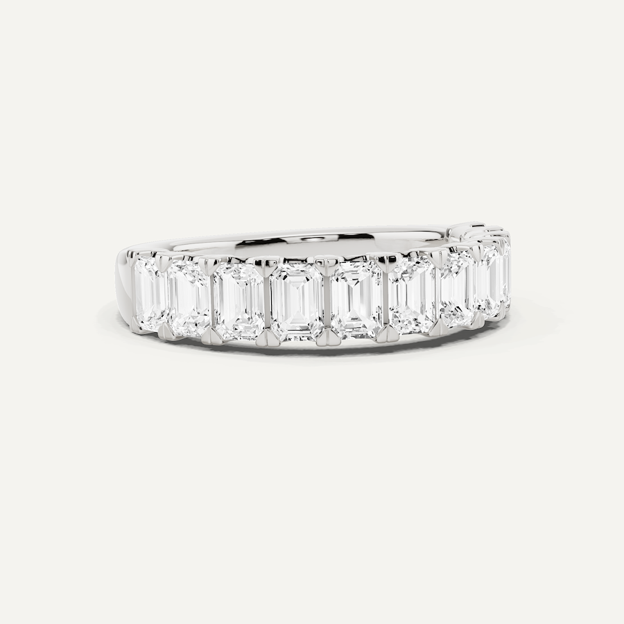 2 ctw Emerald Diamond Eleven Stone Wedding Band - Von Diamonds
