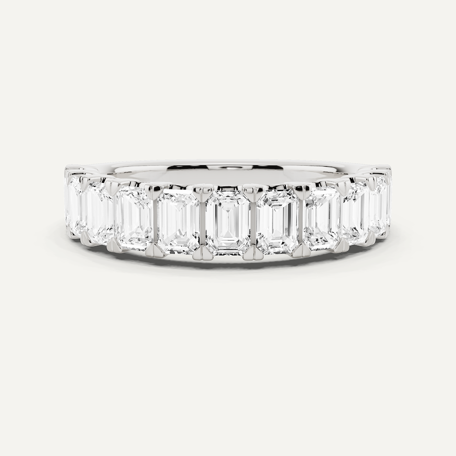 2 ctw Emerald Diamond Eleven Stone Wedding Band - Von Diamonds