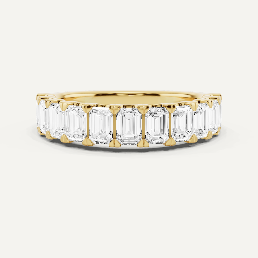2 ctw Emerald Diamond Eleven Stone Wedding Band - Von Diamonds