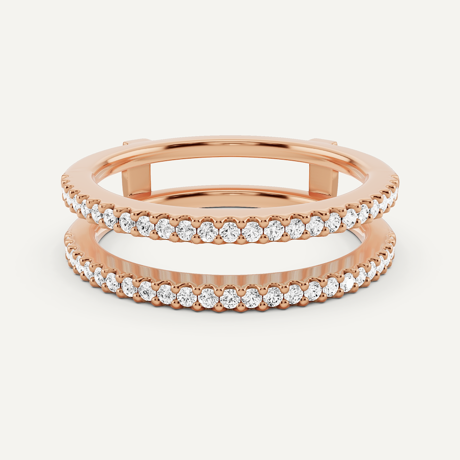 1/4 ctw Round Diamond Double Row Ring Enhancer - Von Diamonds