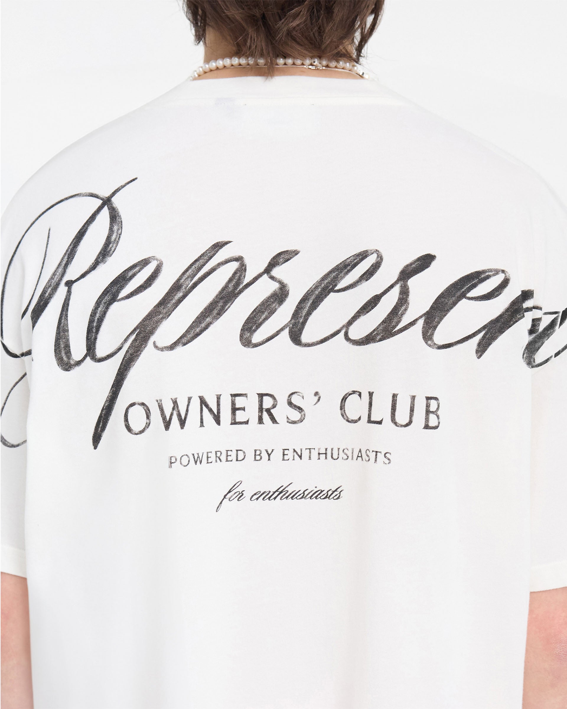 Represent Owners Club Script T-Shirt | Flat White | REPRESENT CLO