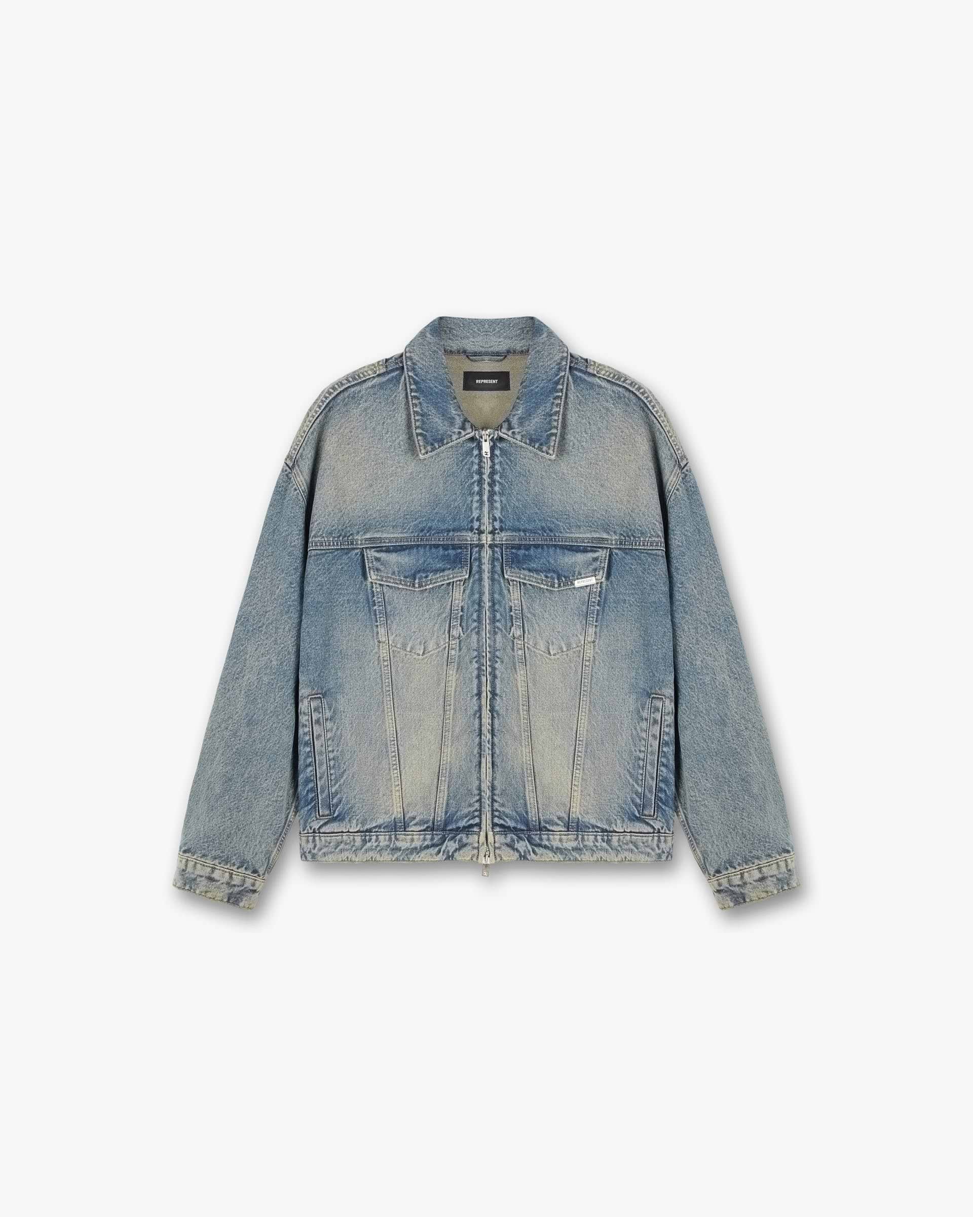 R4 Denim Jacket | Blue Cream | REPRESENT R4 Denim Jacket | Blue Cream | REPRESENT