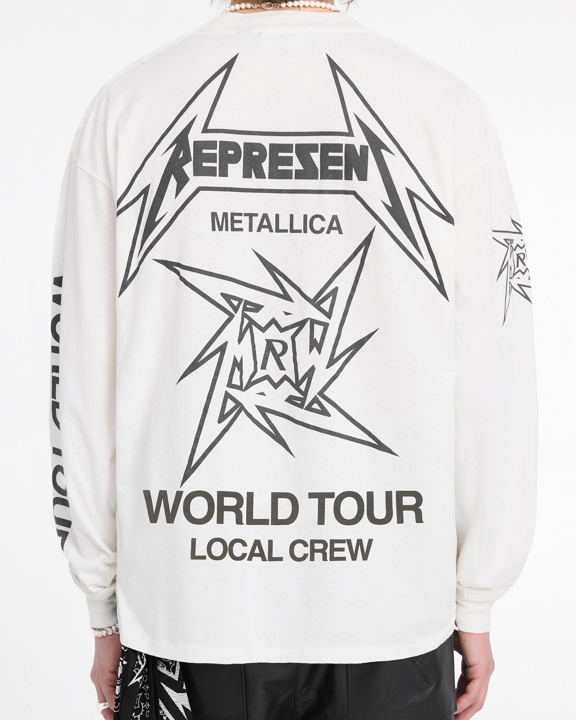 Metallica Local Crew Long Sleeve T-Shirt | Flat White | REPRESENT CLO
