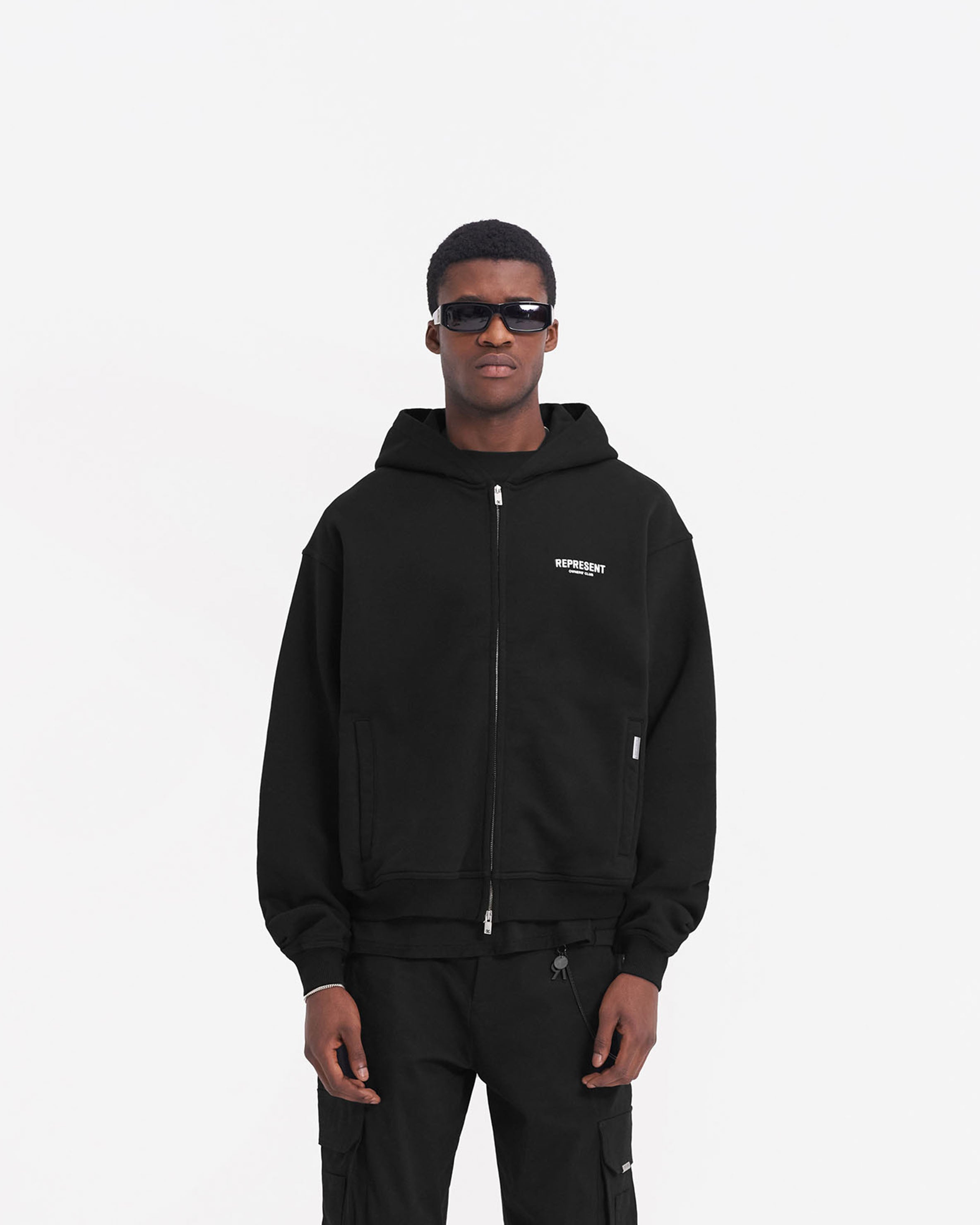 Black Zip Hoodie | Owners' Club | REPRESENT Black Zip Hoodie | Owners' Club | REPRESENT