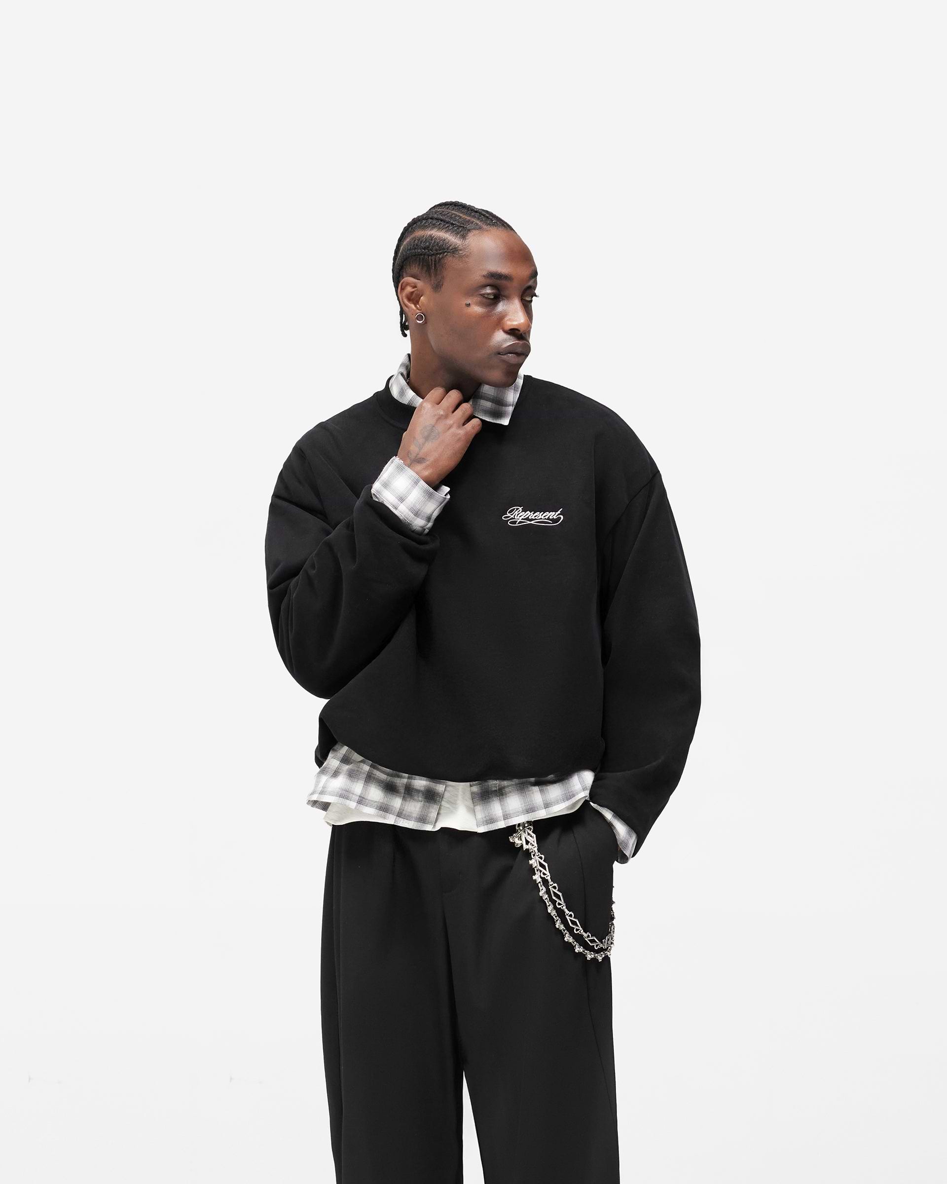 Dual Layer Script Sweatshirt | Mens Sweatshirts | REPRESENT