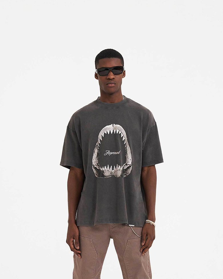 Shark Jaws T-Shirt | Vintage Grey | REPRESENT